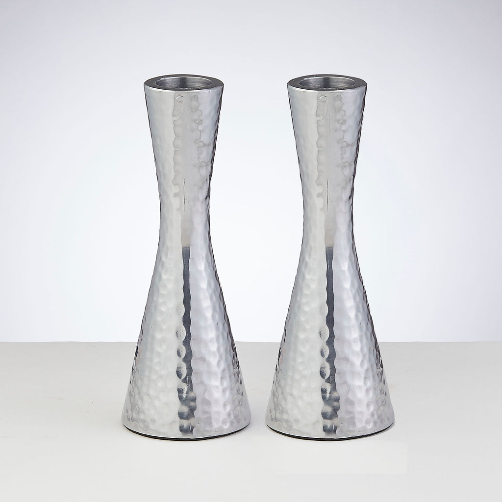 Hammered Polished Aluminum Candlesticks – Golds World of Judaica